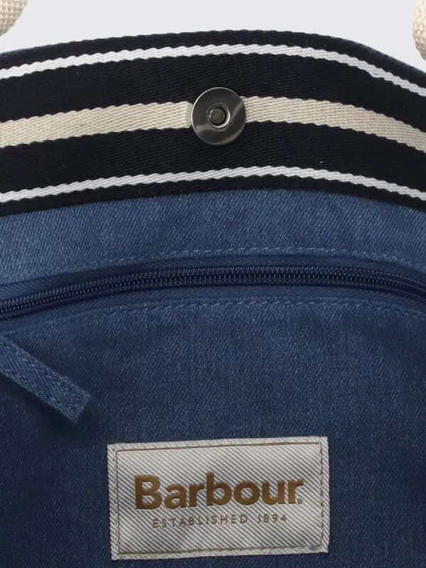 Barbour Emily Cotton Denim Tote Bag With Embroidered Logo - Blue