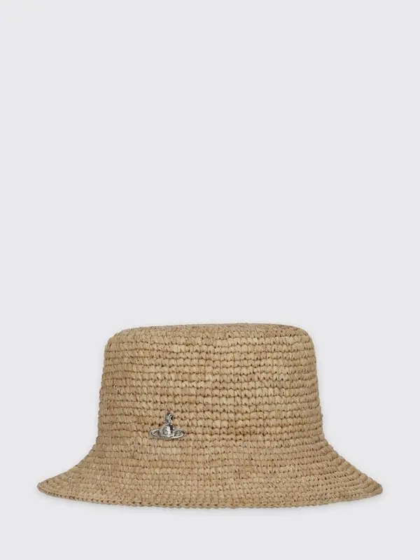 VIVIENNE WESTWOOD Straw Bucket Hat - Beige