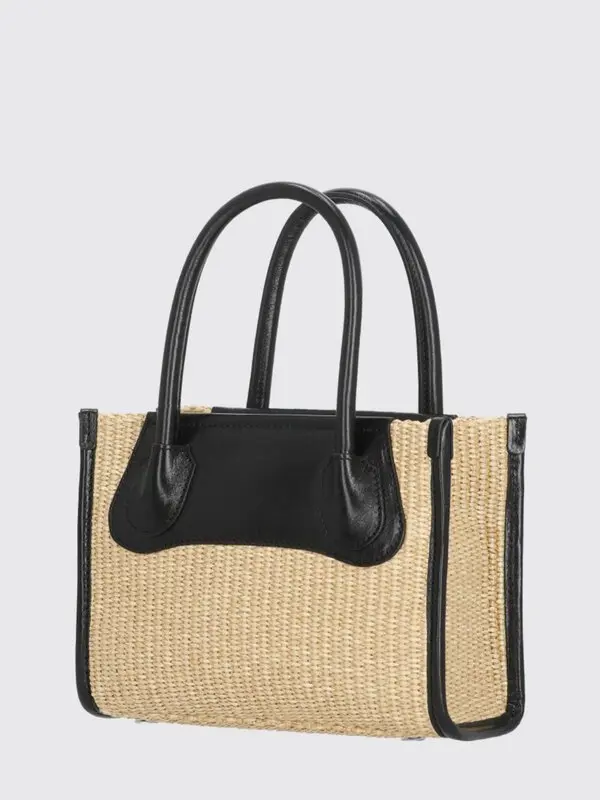 VIVIENNE WESTWOOD Raffia And Leather Troy Bag - Beige