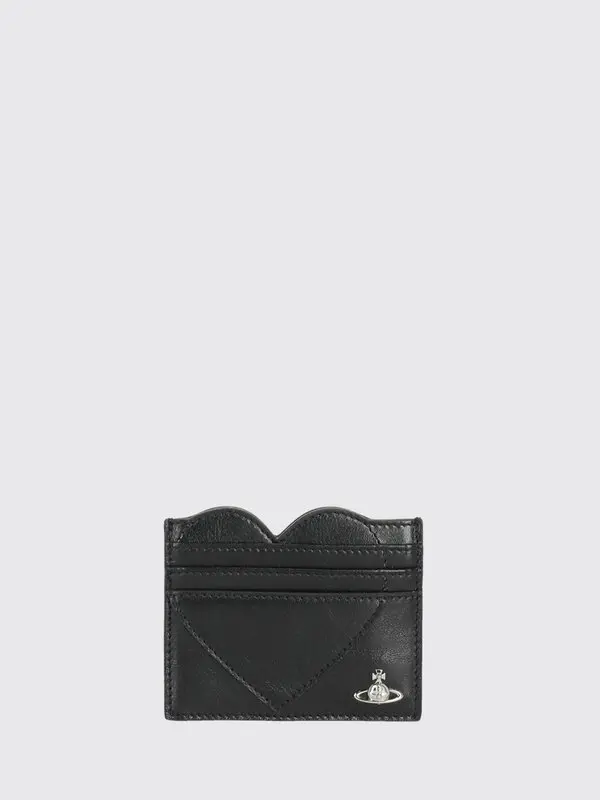 VIVIENNE WESTWOOD Heart Leather Credit Card Holder - Black