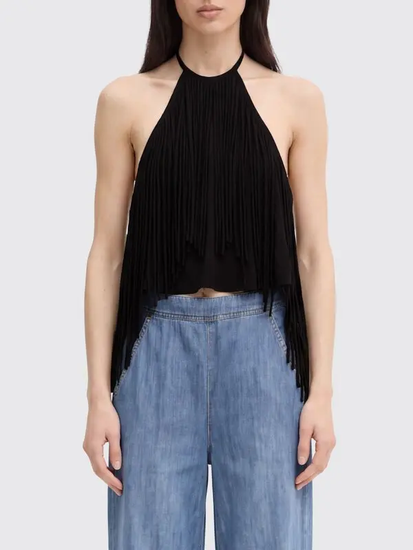 Pinko Halter Neck Top With Fringe Detail