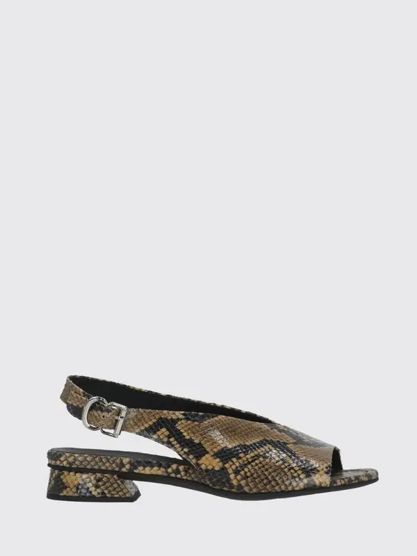 POEVE Christin Python-print Leather Slingback Sandals With Low Heel