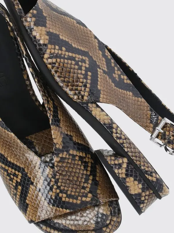 POEVE Christin Python-print Leather Slingback Sandals With Low Heel