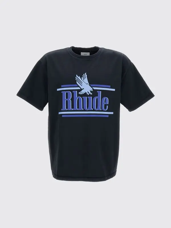 Rhude Cotton T-shirt With Contrasting Logo Print And Crew Neck