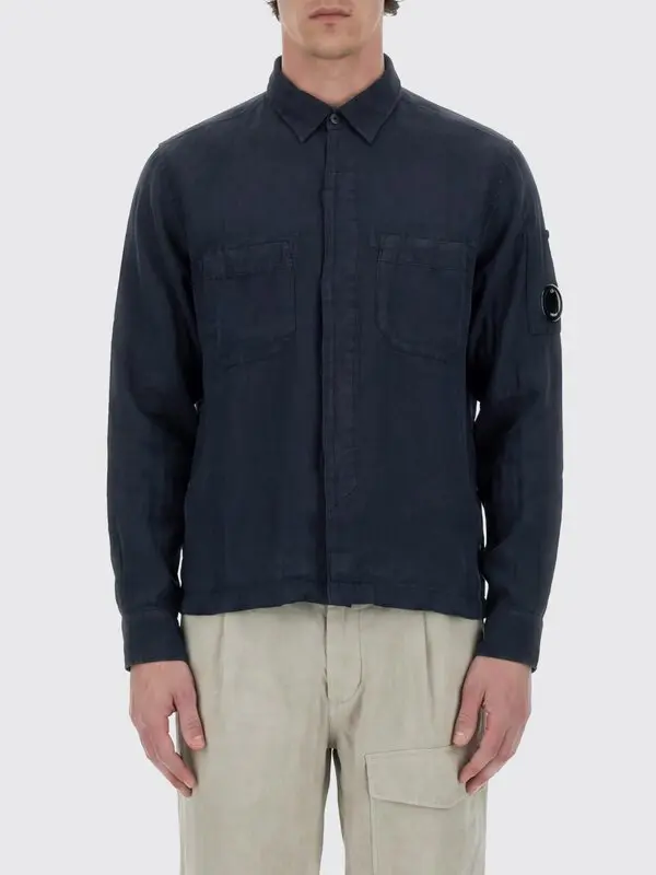 C.P. COMPANY Long Sleeve Shirt With Two Pockets - Blue