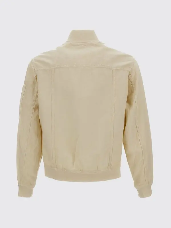 C.P. COMPANY Broken Twill Lens Bomber Jacket - Beige