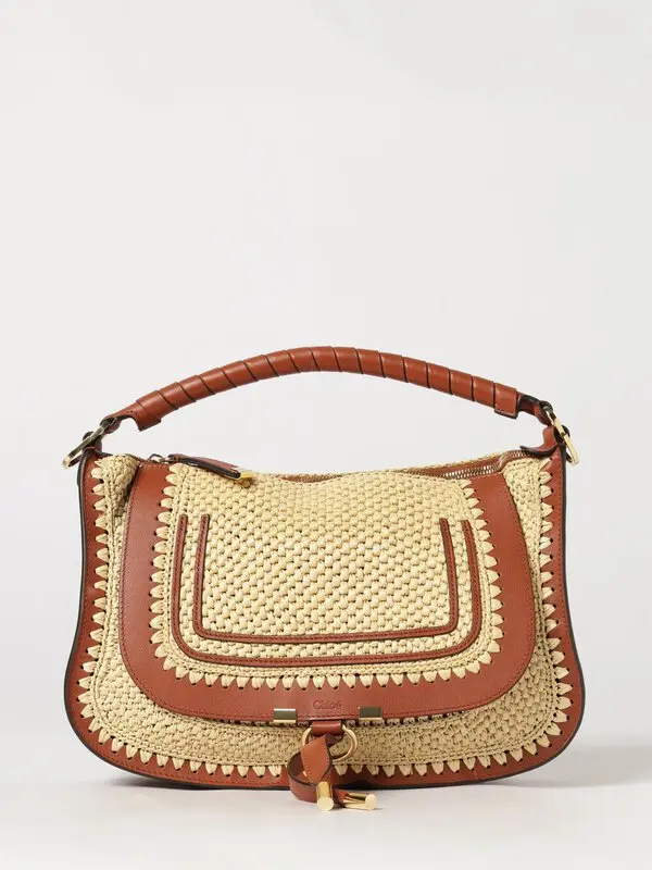 Chloé Marcie Raffia Handbag - Brown