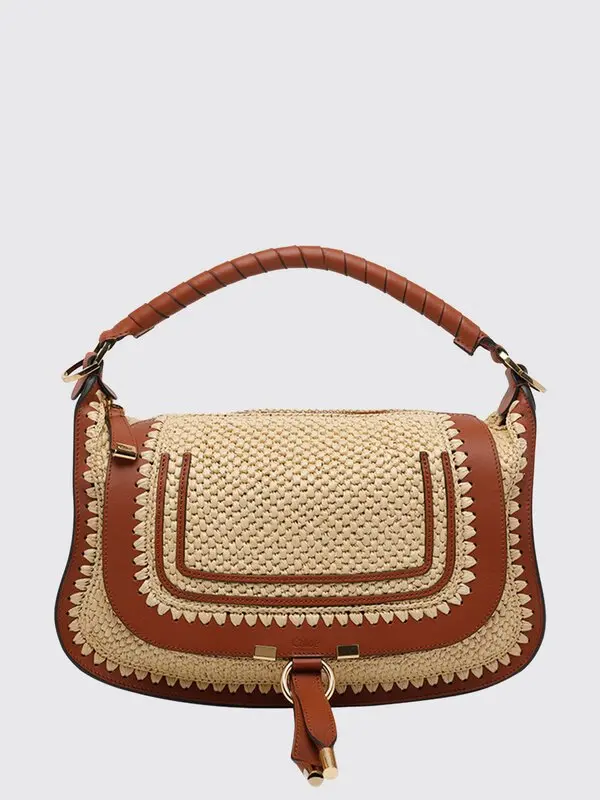 Chloé Marcie Raffia Handbag - Brown