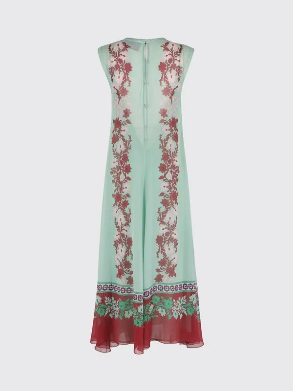 La DoubleJ Maria Floral Print Silk Midi Dress