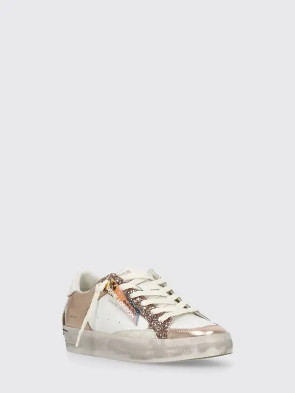 CRIME LONDON Sk8 Deluxe Leather Sneakers With Glitter Embellishments