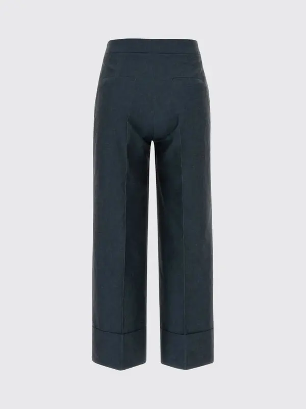 PT TORINO Wide Leg Cropped Cuffed Pants - Blue