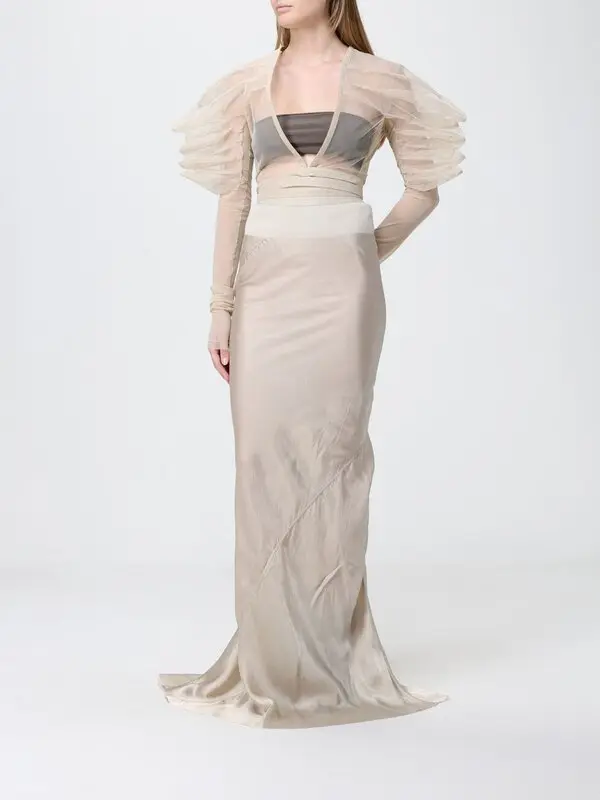 Rick Owens Sheer Tulle Cropped Top - Beige