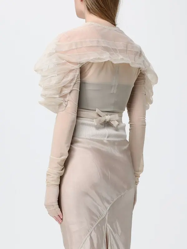 Rick Owens Sheer Tulle Cropped Top - Beige