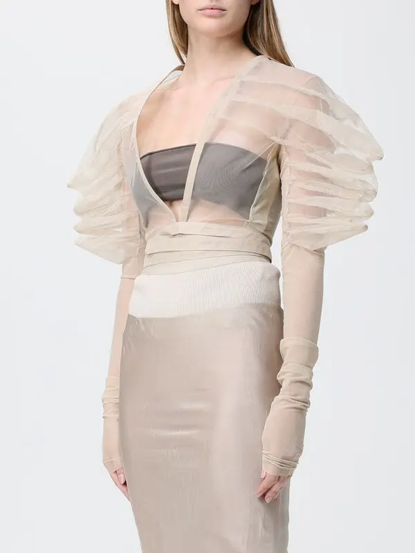 Rick Owens Sheer Tulle Cropped Top - Beige