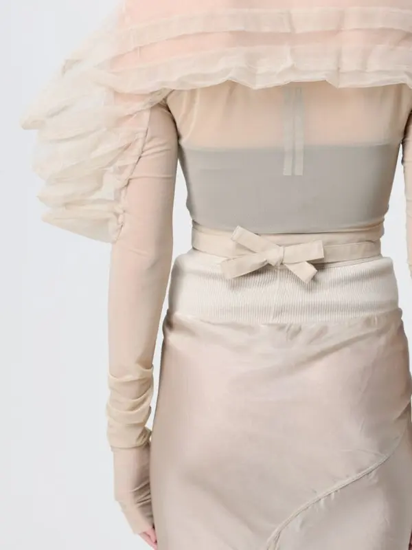 Rick Owens Sheer Tulle Cropped Top - Beige