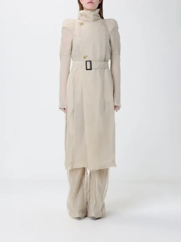 Rick Owens Maria Silk Trench Coat - Beige