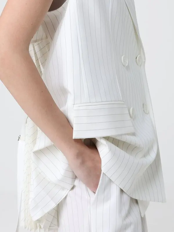 MEIMEIJ Viscose Blend Vest With Pleated Panel