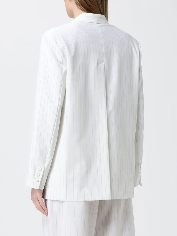 MEIMEIJ Single-breasted Pinstriped Viscose Blend Blazer