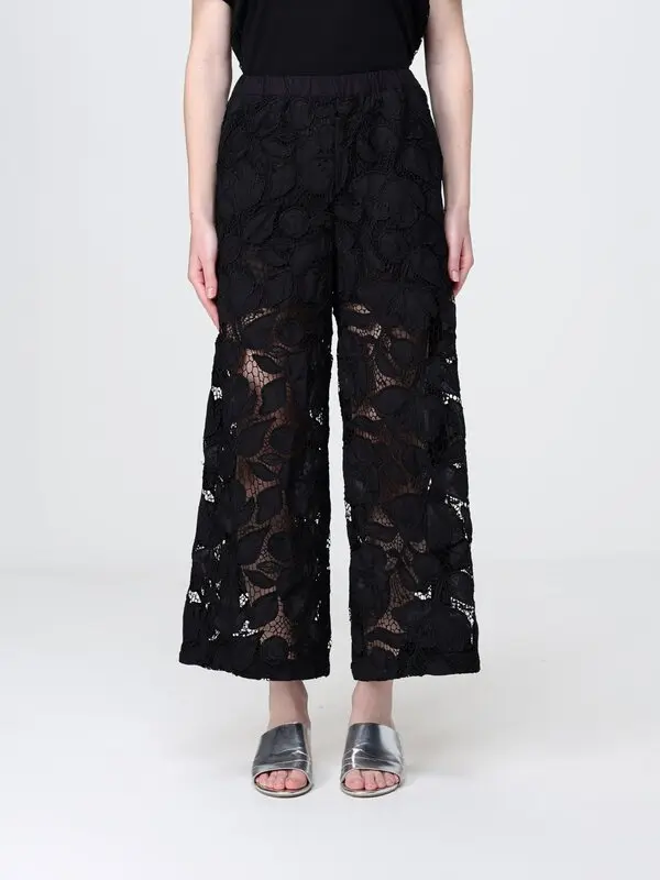 MEIMEIJ Lace Palazzo Trousers - Black