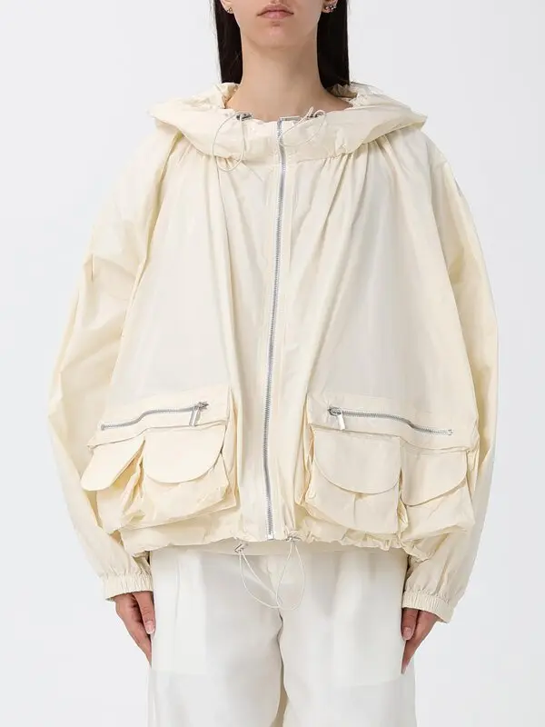 MEIMEIJ Oversized Hooded Polyester Bomber Jacket - Yellow