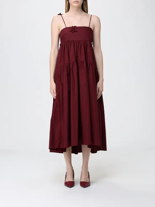 MEIMEIJ Strappy Tiered Maxi Dress With Applique - Leather