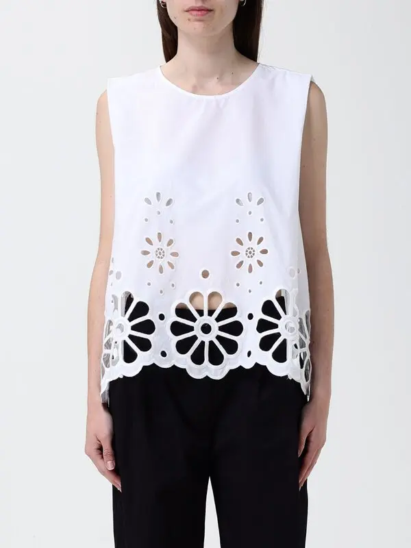 MEIMEIJ Embroidered Eyelet Top
