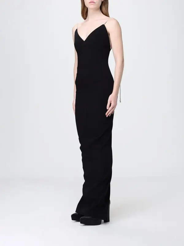 Rick Owens Long Stretch Jersey V-neck Dress