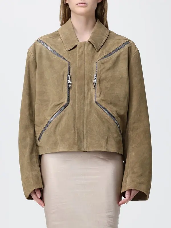 Rick Owens Suede Full Zip Jacket - Brown