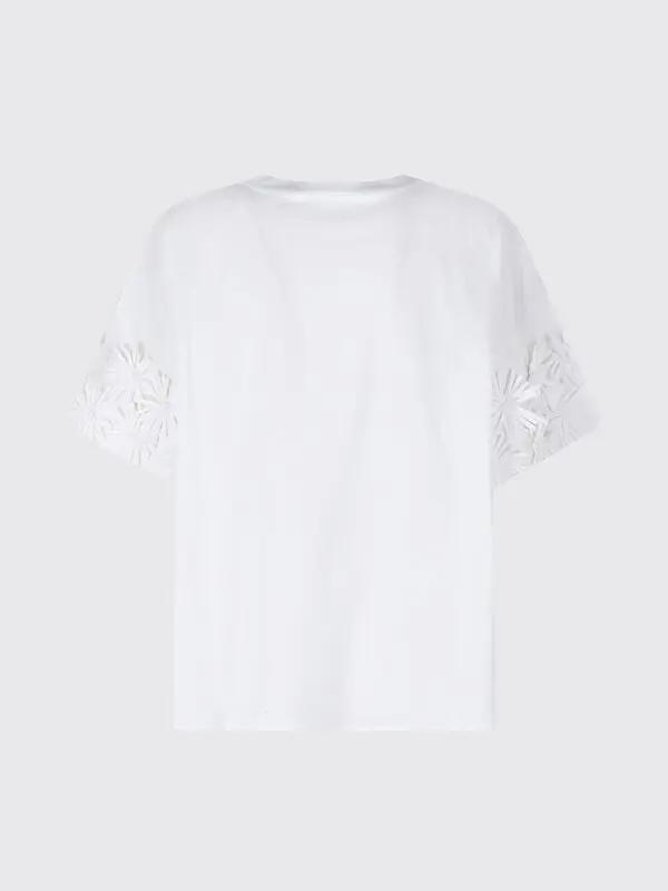 MEIMEIJ Embellished Sleeve T-shirt - White