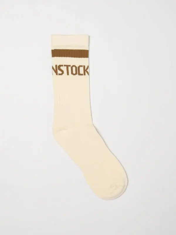 BIRKENSTOCK Ribbed Socks With Logo Detail - Beige