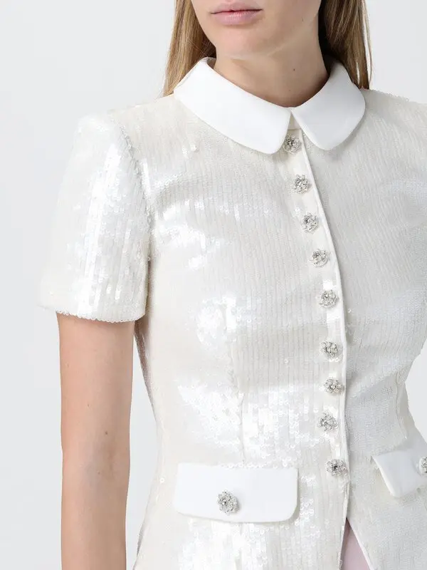 SELF-PORTRAIT Sequin Embroidered Short Sleeve Jacket