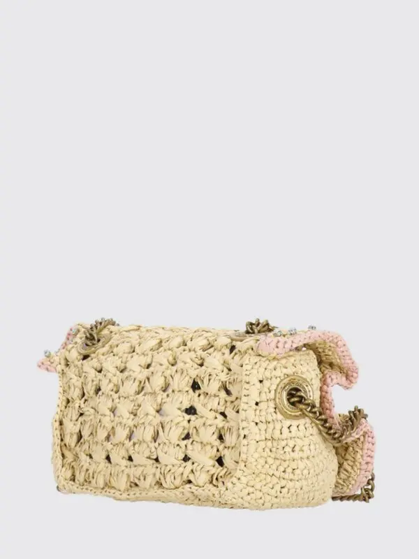 Kurt Geiger Chelsea Crochet Raffia Clutch With Rhinestones
