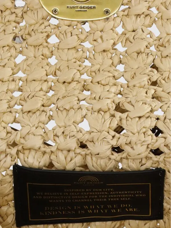 Kurt Geiger Chelsea Crochet Raffia Clutch With Rhinestones