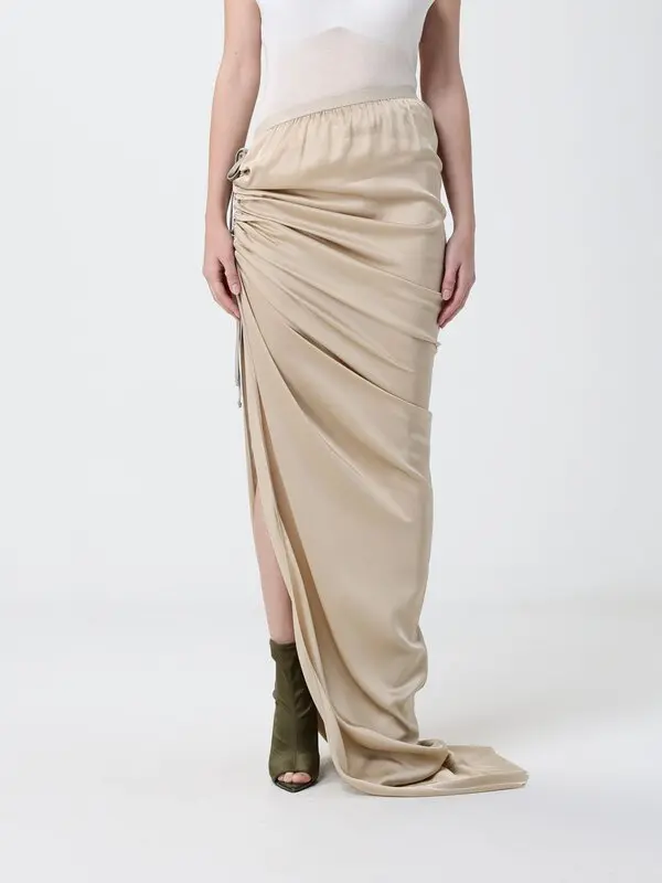 Rick Owens Asymmetric Draped Cotton Jersey Skirt