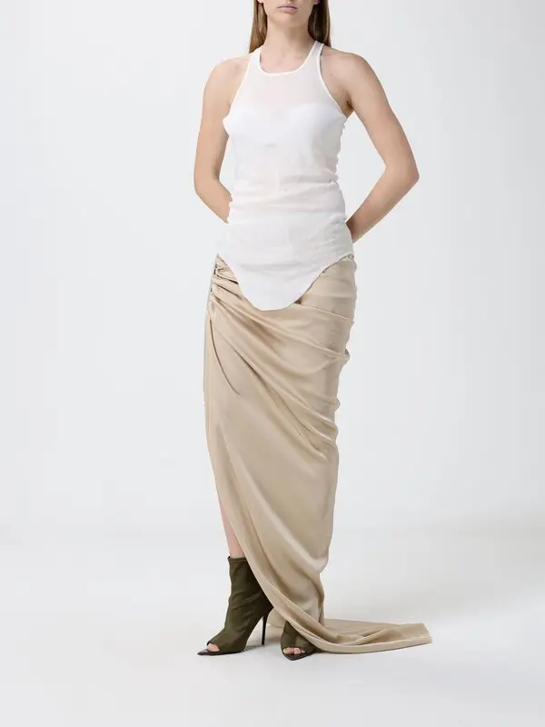 Rick Owens Asymmetric Draped Cotton Jersey Skirt