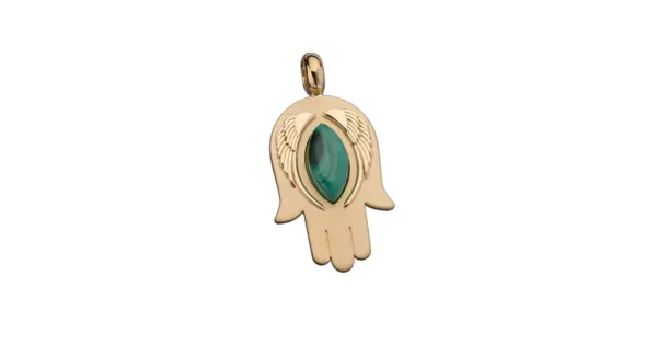 Jennifer Zeuner Jewelry 18k Yellow Gold Plated Silver Malachite Charm - One-color