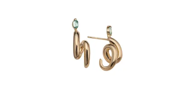 Jennifer Zeuner Jewelry Hampton 18k Yellow Gold-plated Silver And Green Tourmaline Earrings - One-color
