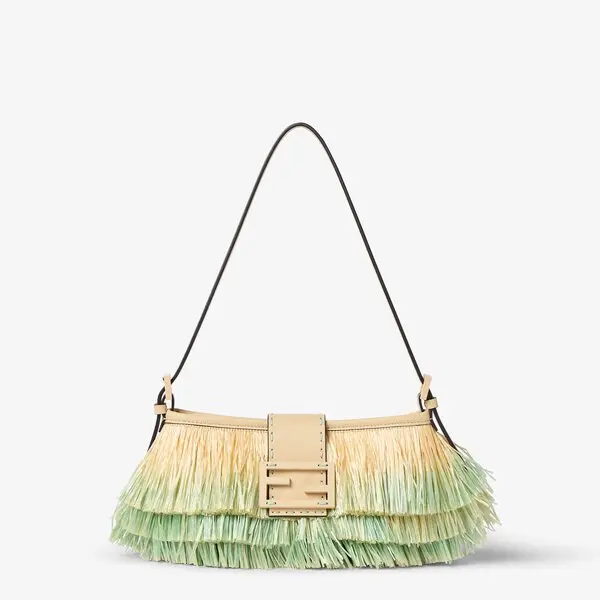 Fendi Baby B. Raffia Bag - Green