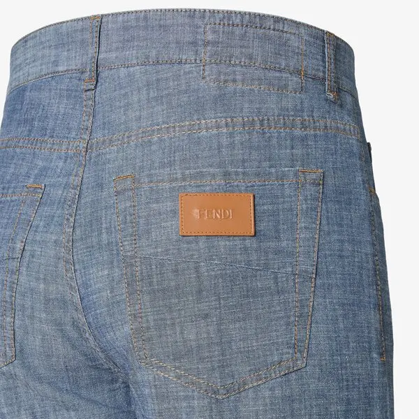 Fendi Straight-cut Chambray Jeans