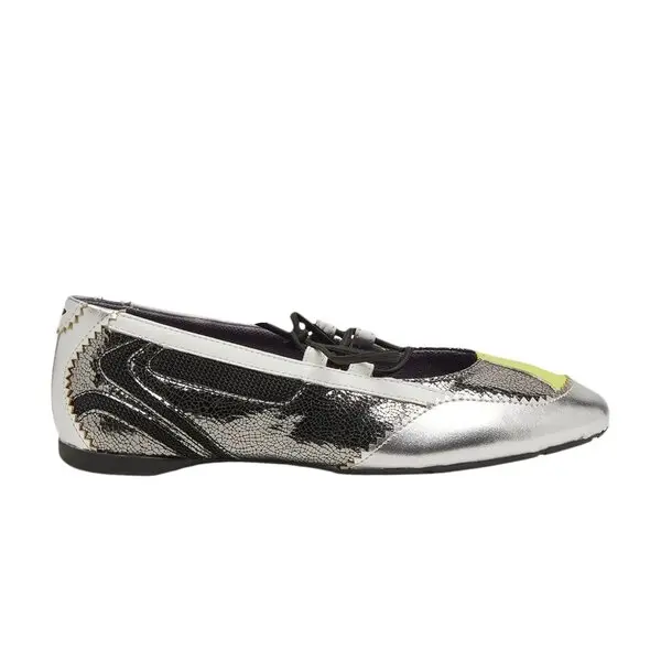 DIESEL® D-mile Lace Up Ballerina Flats - Silver