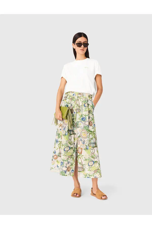 Maje Printed Maxi Skirt With Shorts - Red