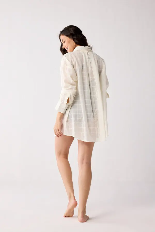 REISTOR Oversized Shirt In Textured Checks