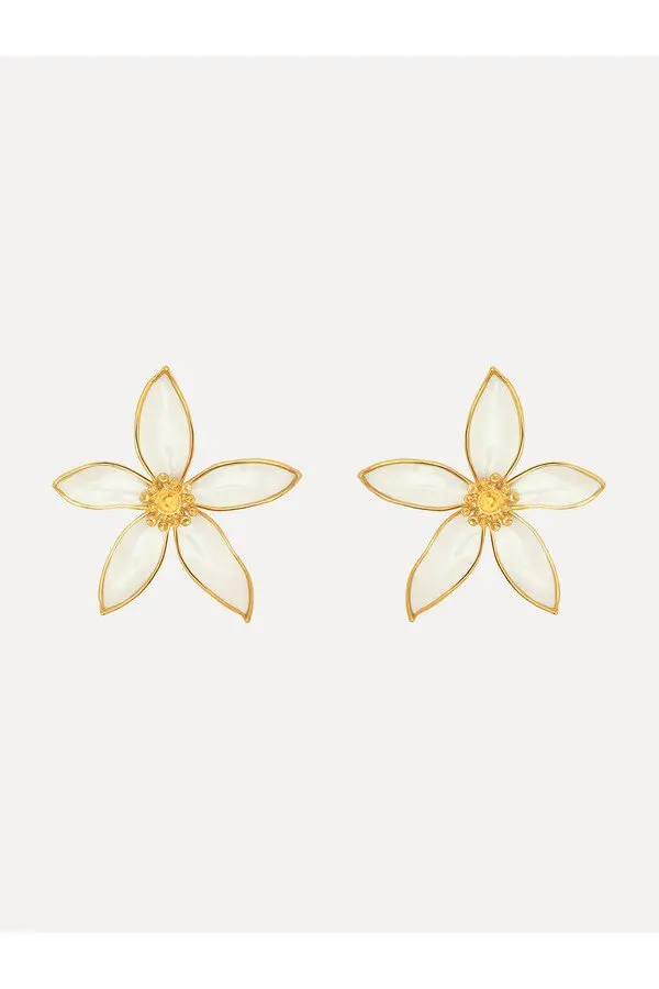 Oscar De La Renta Blossom Clip-on Earrings - Orange
