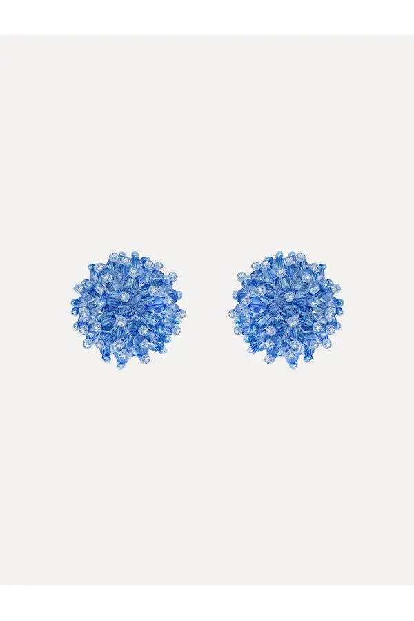 Oscar De La Renta Beaded Cluster Earrings - Natural