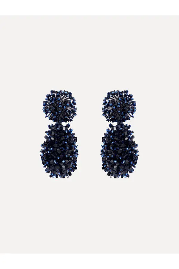 Oscar De La Renta Beaded Cluster Drop Earrings - Natural