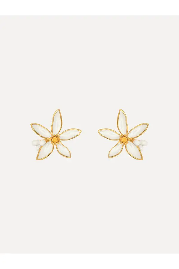 Oscar De La Renta Blossom Earrings - Orange