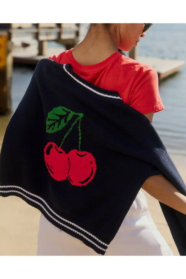 Splendid Cherry Graphic Sweater - Navy