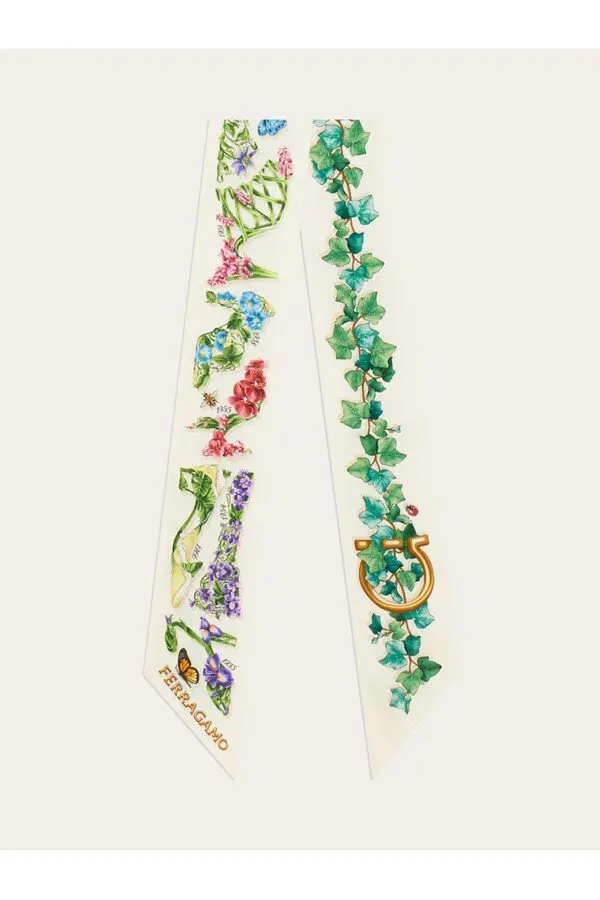 FERRAGAMO Eden Shoes Print Silk Mini Bandeau - Blue
