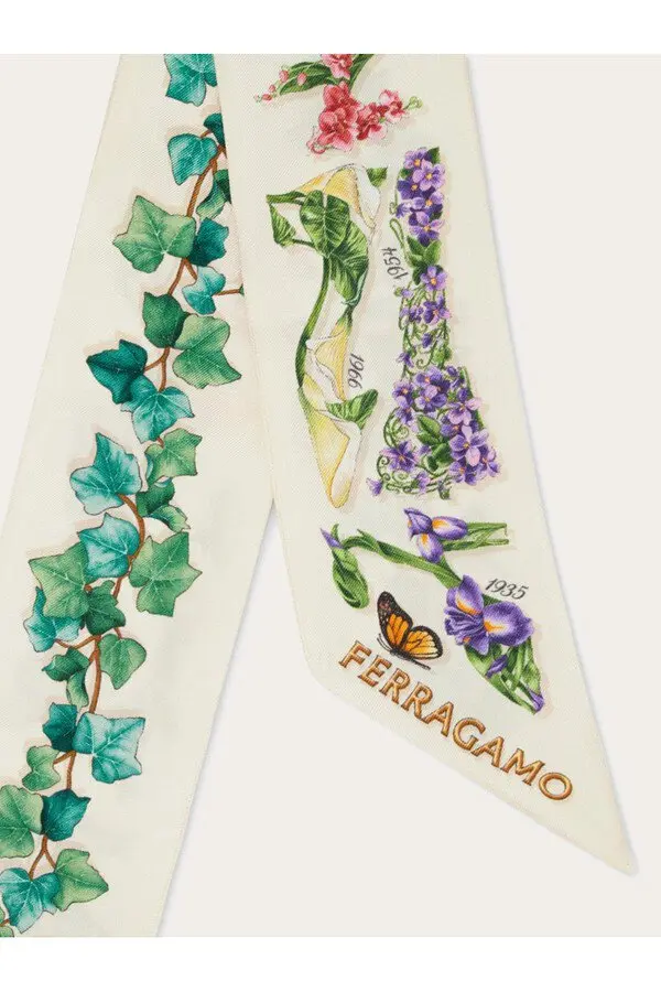 FERRAGAMO Eden Shoes Print Silk Mini Bandeau - Blue