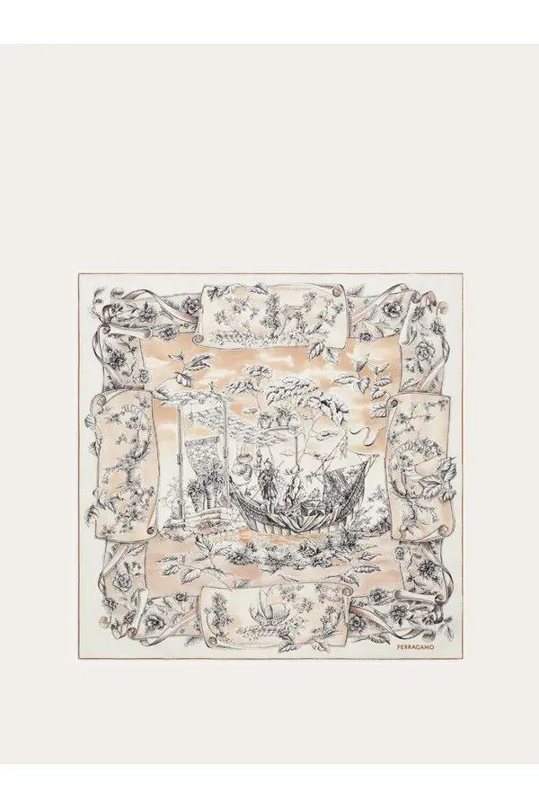FERRAGAMO Voyage Print Silk Scarf - Red